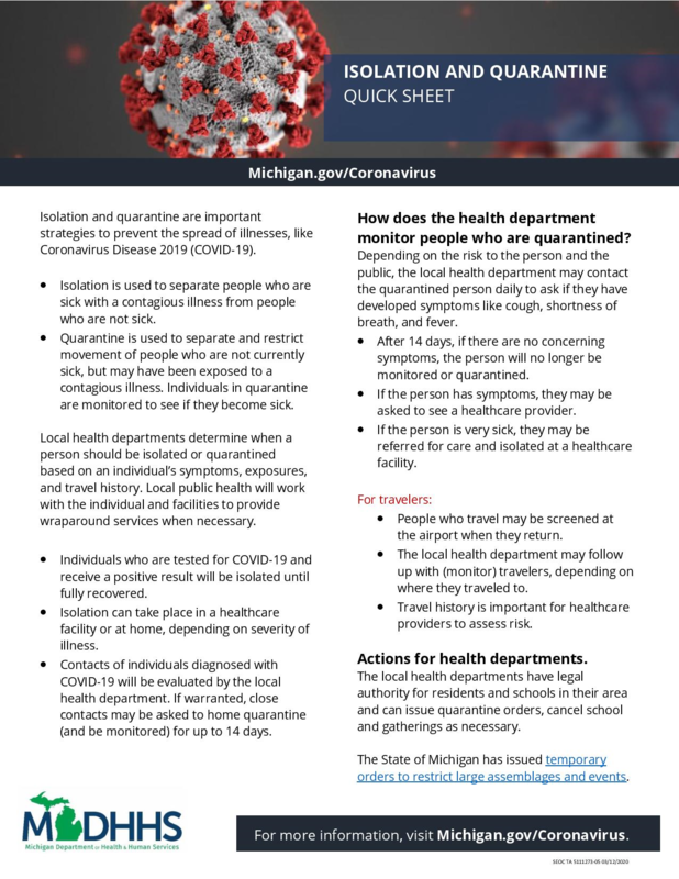 Coronavirus (COVID-19) Information | Au Gres-Sims School District